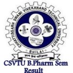 CSVTU B.Pharmacy 2nd 4th 6th 8th Sem (Reg/Back) Result 2023