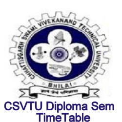 CSVTU Diploma Time Table 2021 Polytechnic 2nd 4th 6th Sem Exam Dates