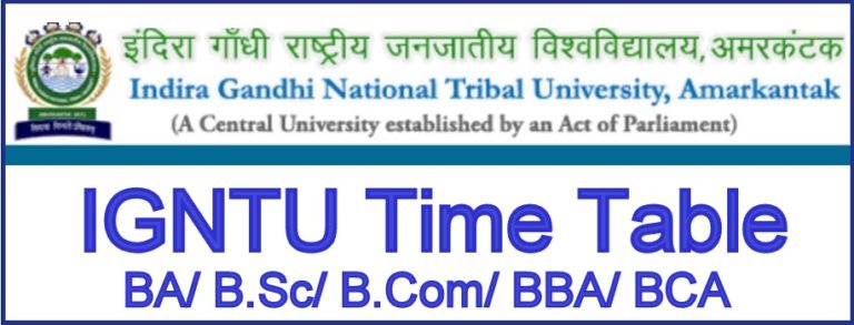 IGNTU Time Table 2024 ~ 2nd 4th 6th Sem BA BSC BCOM BBA BCA