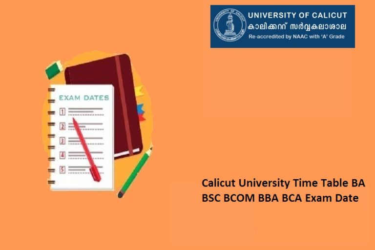 Calicut University Time Table 2024 BA BSC BCOM BBA BCA Sem 1/3/5 Exam Date