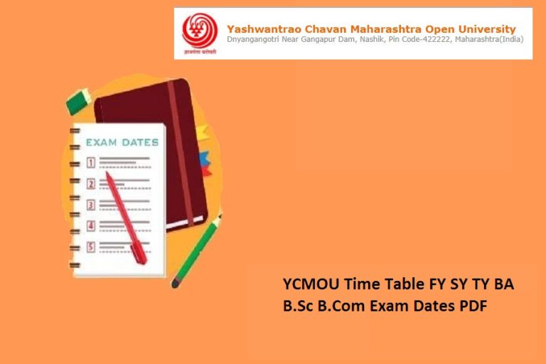YCMOU Time Table 2024 FY SY TY BA B.Sc B.Com Exam Dates PDF